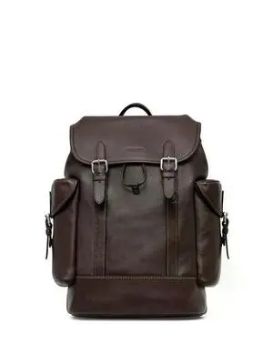COACH Hitch Backpack With Foldover Top And Drawstring Fastening - Brown
