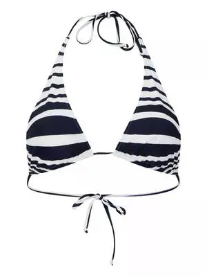 JEAN PAUL GAULTIER Striped Triangle Bikini Top - Blue
