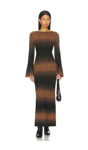 THE WOLF GANG Soraya Maxi Dress - Chocolate