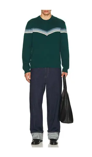 Marine Layer Chevron Varsity Crew Sweater