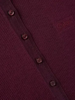 Chloé Ribbed Wool Sweater With Silk Trim