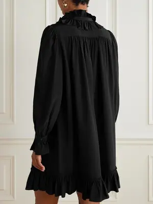 Chloé Organic Silk-crepe Ruffled Mini Dress
