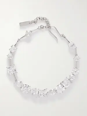 Completedworks Delicate Rhodium-plated Cubic Zirconia Bracelet - Silver
