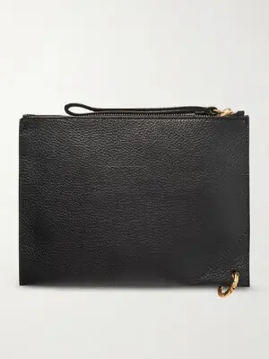 Chloé Embellished Textured-leather Pouch