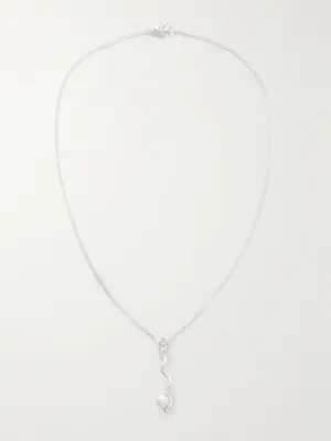 Agmes Teneille Sterling And Pearl Necklace - Silver