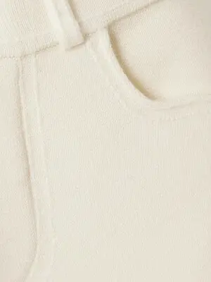 Arch4 Storme Organic Wool & Cashmere Blend Wide-leg Frayed Hem Trousers