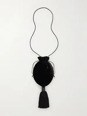 Le Sundial Lee" Tasseled Velvet Shoulder Bag