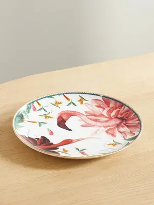 La DoubleJ + Beto Val Gold-plated Painted Porcelain Plate Multi