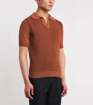 Isaia Silk-cotton Knit Polo Shirt