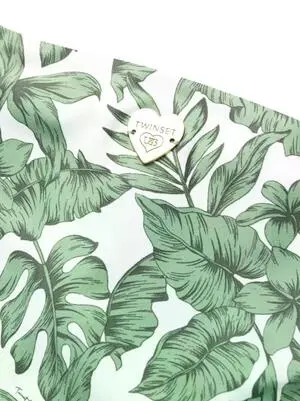 TWINSET Leaf-print Bikini Bottoms