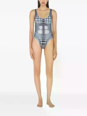 JEAN PAUL GAULTIER Sleeveless Scoop Neck Swimsuit - Grey