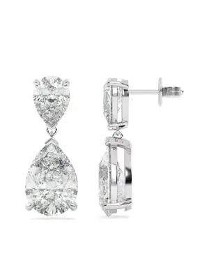 TILLA 14kt White Gold Pear-cut Diamond Drop Earrings