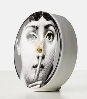 FORNASETTI Silenzio Ceramic Table Clock - Multicoloured