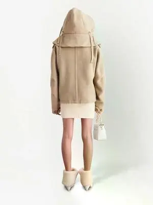 Off-White Hooded Short Parka Coat