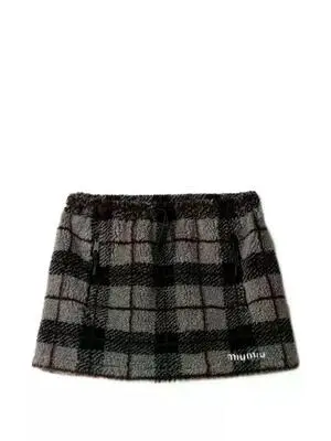Miu Miu Checked Teddy Miniskirt