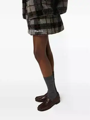 Miu Miu Checked Teddy Miniskirt