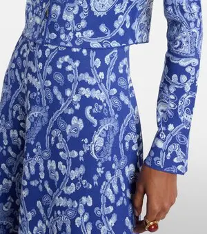 Etro Paisley Cropped Jacquard Cardigan