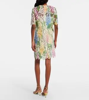 Oscar De La Renta Floral Lace Minidress
