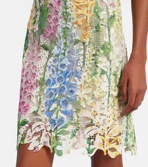 Oscar De La Renta Floral Lace Minidress