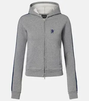 Balenciaga Embroidered Cotton Zip-up Hoodie