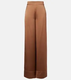 JOSEPH Dijon Silk Satin Wide-leg Trousers