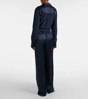 JOSEPH Dijon Silk Satin Wide-leg Trousers