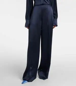 JOSEPH Dijon Silk Satin Wide-leg Trousers