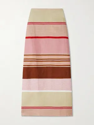 Faithfull The Brand Martina Striped Linen Maxi Skirt - Multi