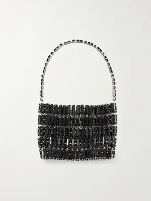 Saint Laurent Evening Micro Crystal-embellished Chainmail Shoulder Bag - Black