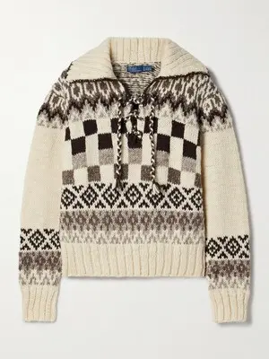 Polo Ralph Lauren Fair Isle Wool Lace-up Sweater