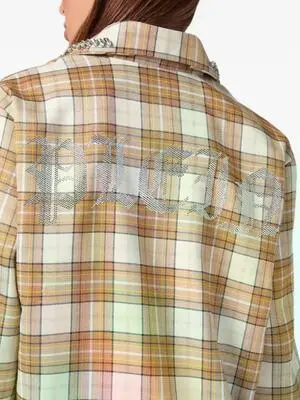 Philipp Plein Checked Shirt With Embellished Collar
