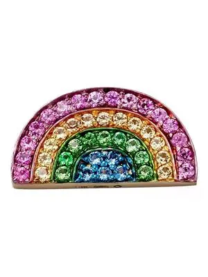 Loquet 14k Yellow Gold Sapphire Rainbow Charm - Pink