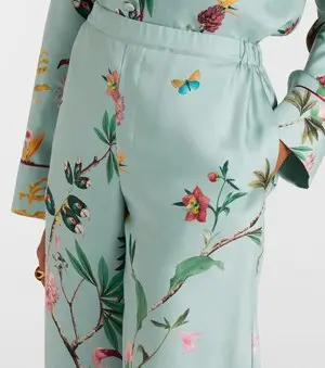 La DoubleJ Printed Silk Twill Wide-leg Pants