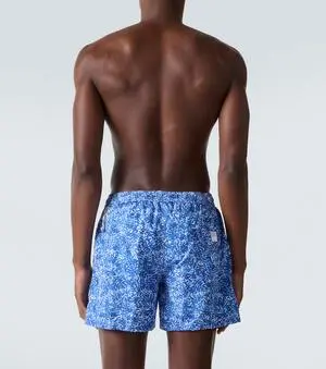 Fedeli Madeira Printed Swim Trunks - Blue