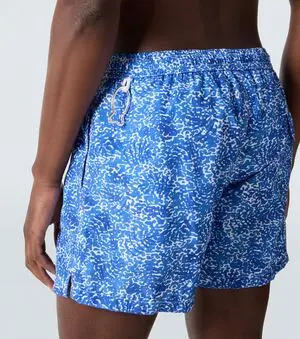 Fedeli Madeira Printed Swim Trunks - Blue