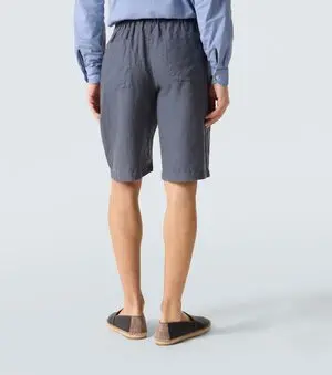 Fedeli Vico Linen Bermuda Shorts - Grey