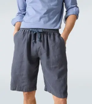 Fedeli Vico Linen Bermuda Shorts - Grey