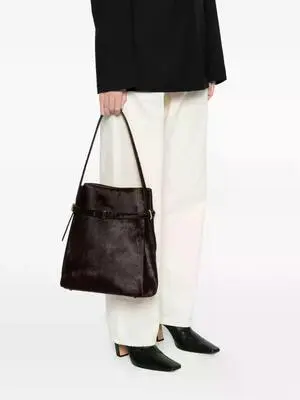 TOTEME Belted Detail Bucket Bag Red