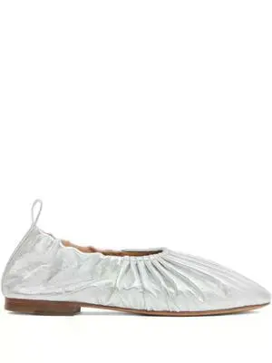 MANSUR GAVRIEL Ruched Ballerina Flats - Silver