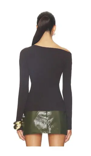 NICHOLAS Asymmetrical Double Rin Rib Knit Top