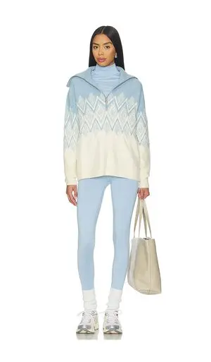 Varley Fairisle Half Zip Sweater - Blue