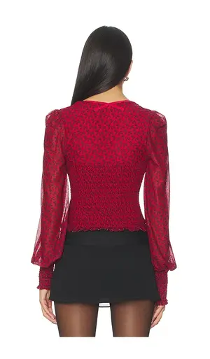 Free People Dottie Knit Top - Red