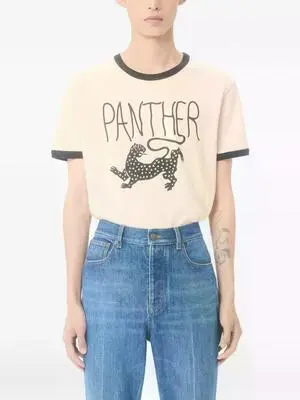 Valentino Garavani Panther-print T-shirt - Neutrals