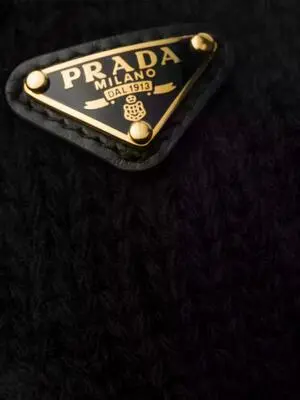 Prada Triangle Logo Wool Gloves