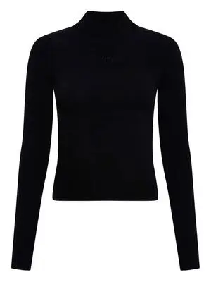 MARINE SERRE High-neck Long-sleeve Top With Moon Logo