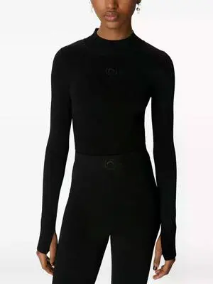 MARINE SERRE High-neck Long-sleeve Top With Moon Logo