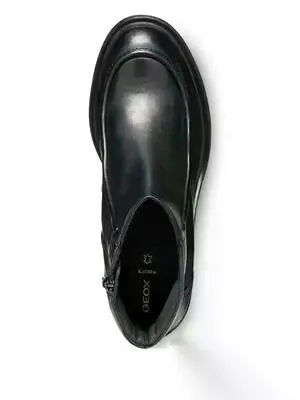Geox Block-heel Ankle Boots With Side Zip Fastening