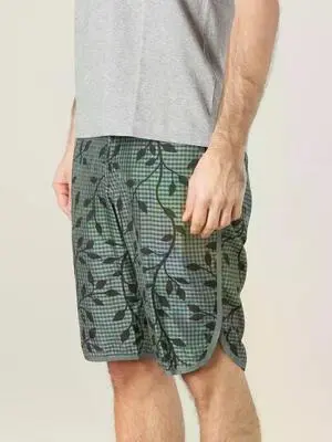 08sircus Gingham And Floral Print Silk Blend Shorts