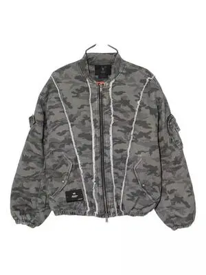 FIVE CM Camouflage Print Bomber Jacket