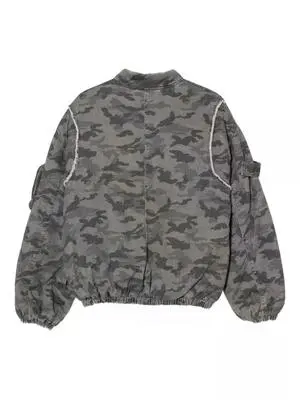 FIVE CM Camouflage Print Bomber Jacket